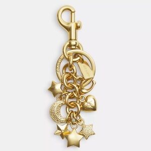 Coach | Accessories | Coach Nwt Gold Star Cluster And Moon Charm Key ...
